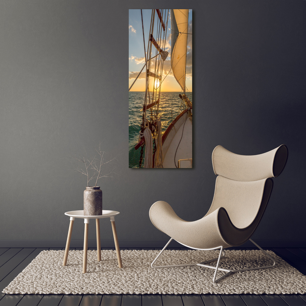 Jachta na mori - Vertikálny foto obraz canvas - WallMuralia.sk